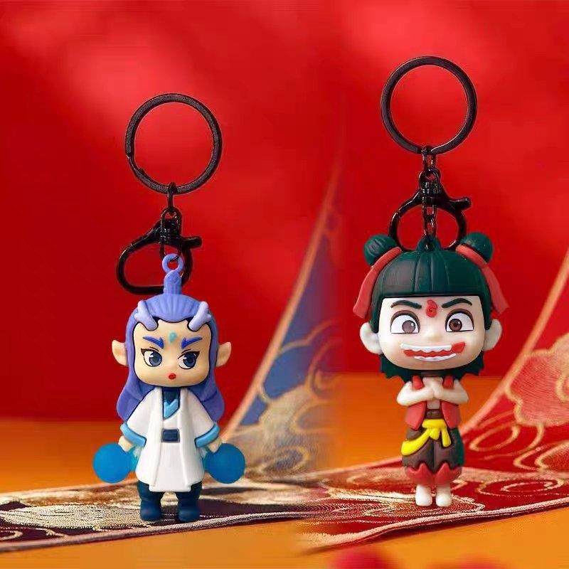 Nezha 2 Movie Character Keychain Key Holder Bag Charm Cartoon Backpack ...