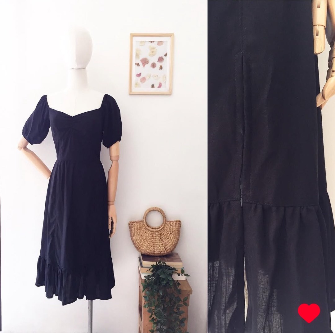 Nita Clothing black puff dress, Women's Fashion, Dresses & Sets ...