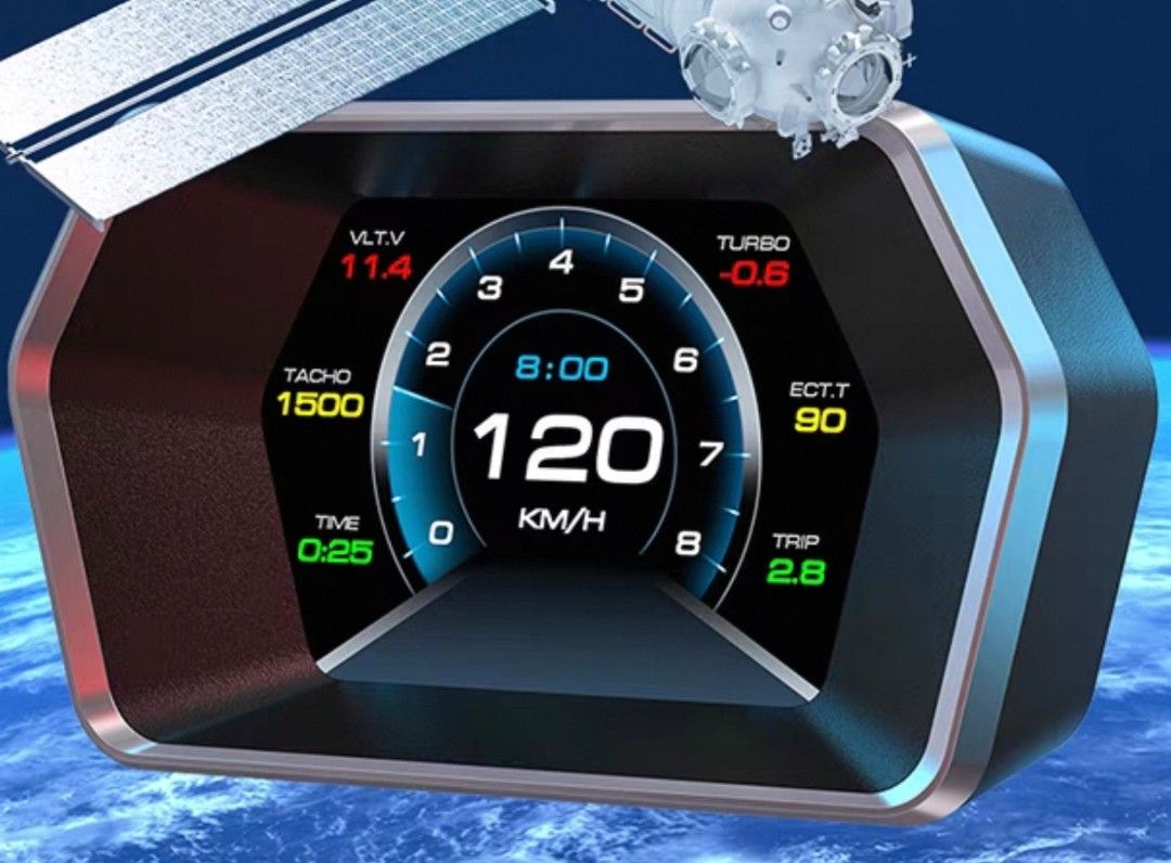 Obd with gps multi gauge led English display meter for all cars with ...