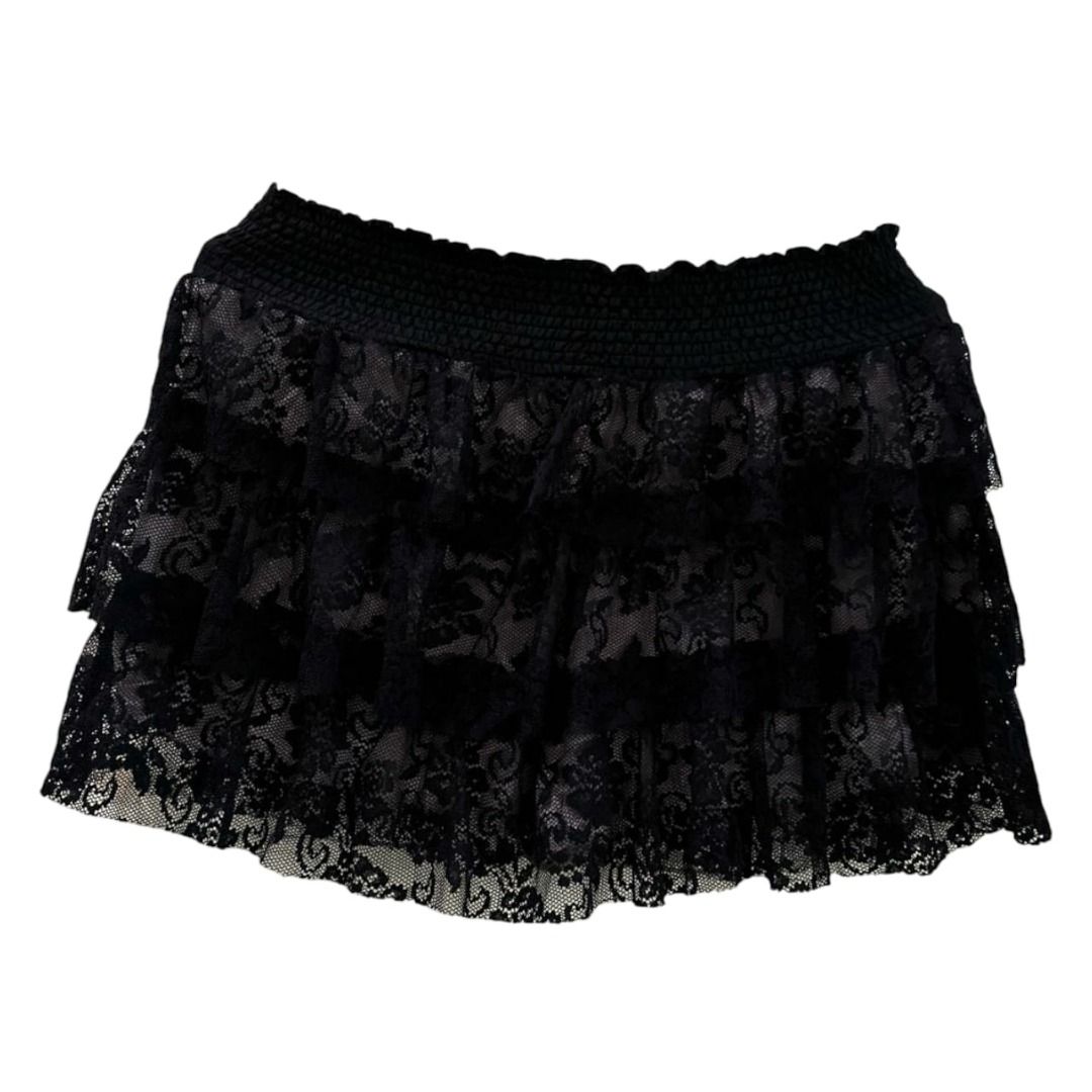 Osmose Floral Lace Tiered Skort | grunge gothic dark lolita coquette ...