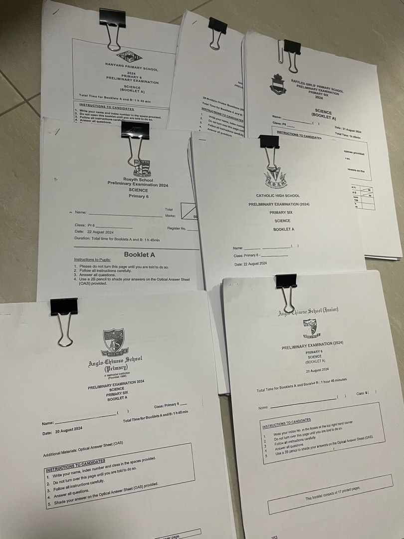 Primary 6 Science Exam paper 2024 andMath 2022, Hobbies & Toys, Books ...