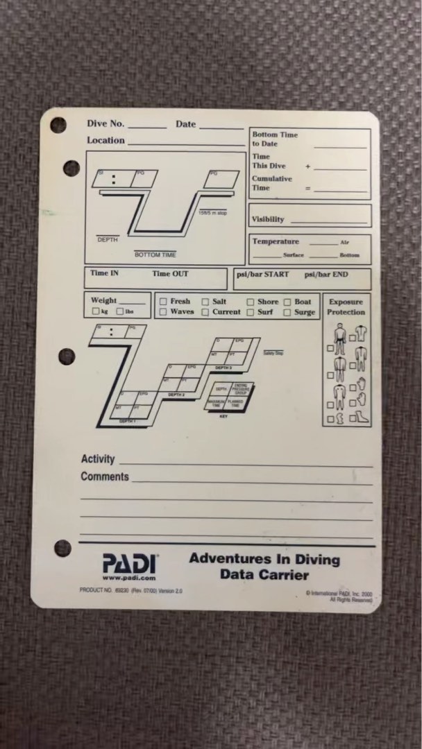 PADI Adventures in Diving Data Carrier, Sports Equipment, Sports ...