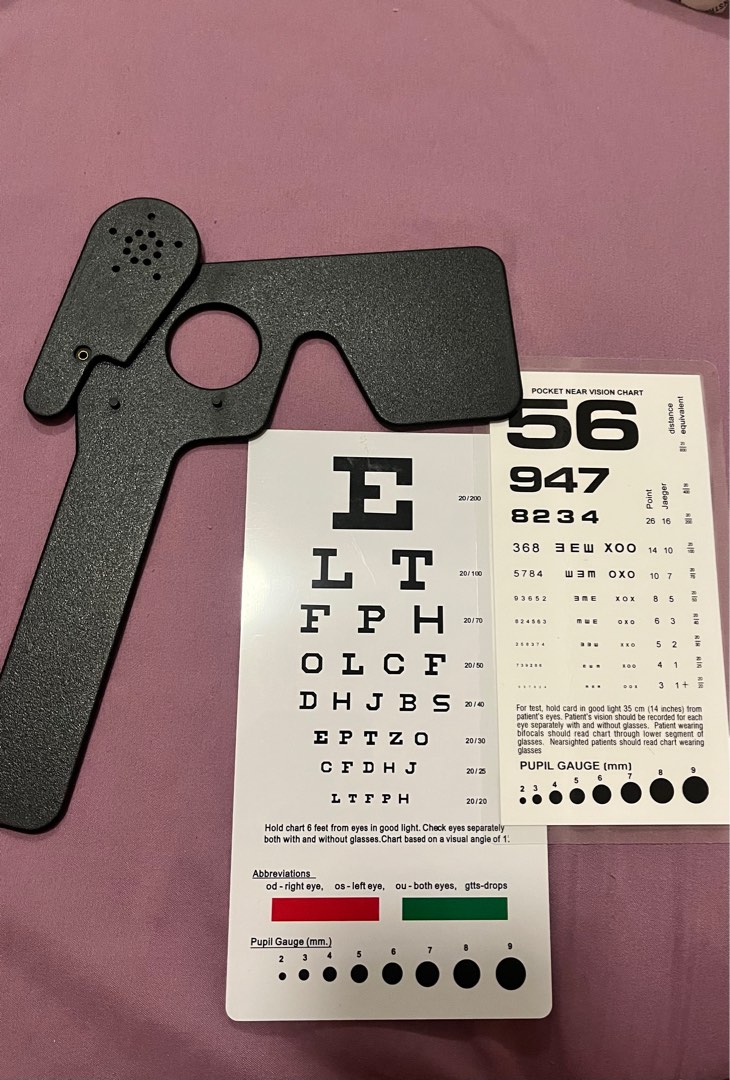 Pinhole, Snellen & Near Vision Chart, Beauty & Personal Care, Vision ...