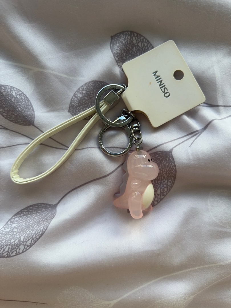 Pink Dino keychain, Hobbies & Toys, Toys & Games on Carousell