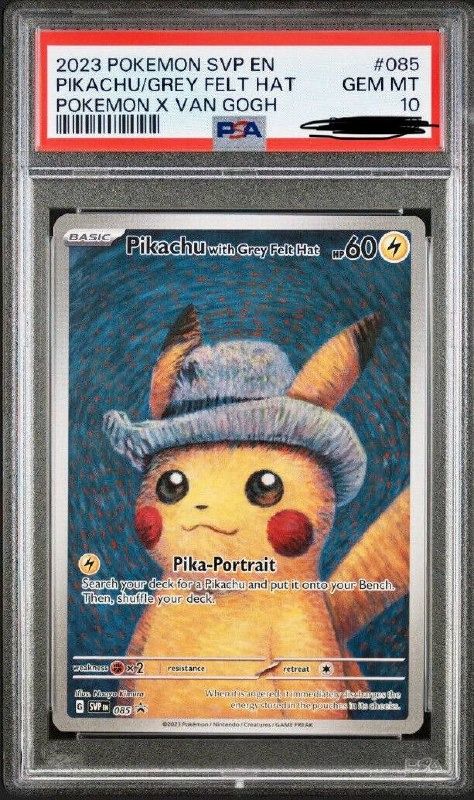 PSA 10 Pikachu with Grey Felt Hat #85 Pokemon Promo Van Gogh, Hobbies ...