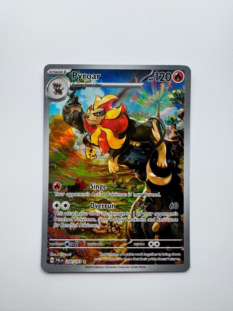 Pyroar illustration rare IR Paldea evolve PE pokemon, Hobbies & Toys ...