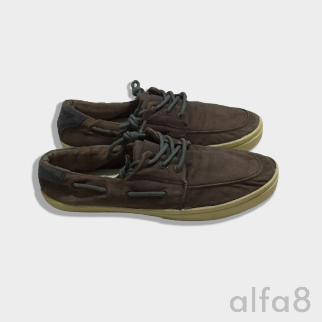 (US 9) Quicksilver Slip-On Shoes Brown Men's Loafer Boat Shoe, Men's ...