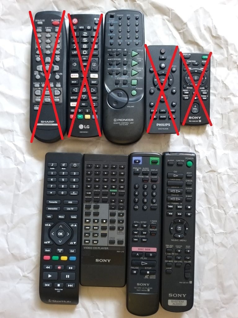 Remote Controllers (Sharp DVD Player Remote, LG AKB75675311, Pioneer CU ...