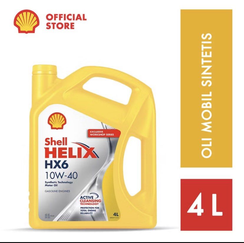 Shell Helix HX 6 10W - 40 / 4 Liter Oli mobil, Aksesoris Mobil di Carousell