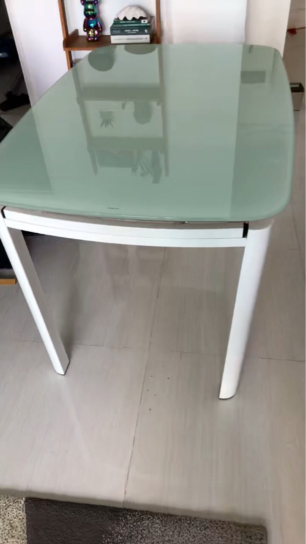 Tempered Glass Extendable Dining Table, Furniture & Home Living ...