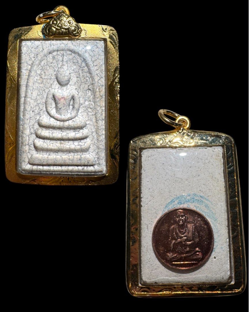 Thai Lanna Amulet Old Mould Design Somdej Behind Somdej Toh Rian and ...