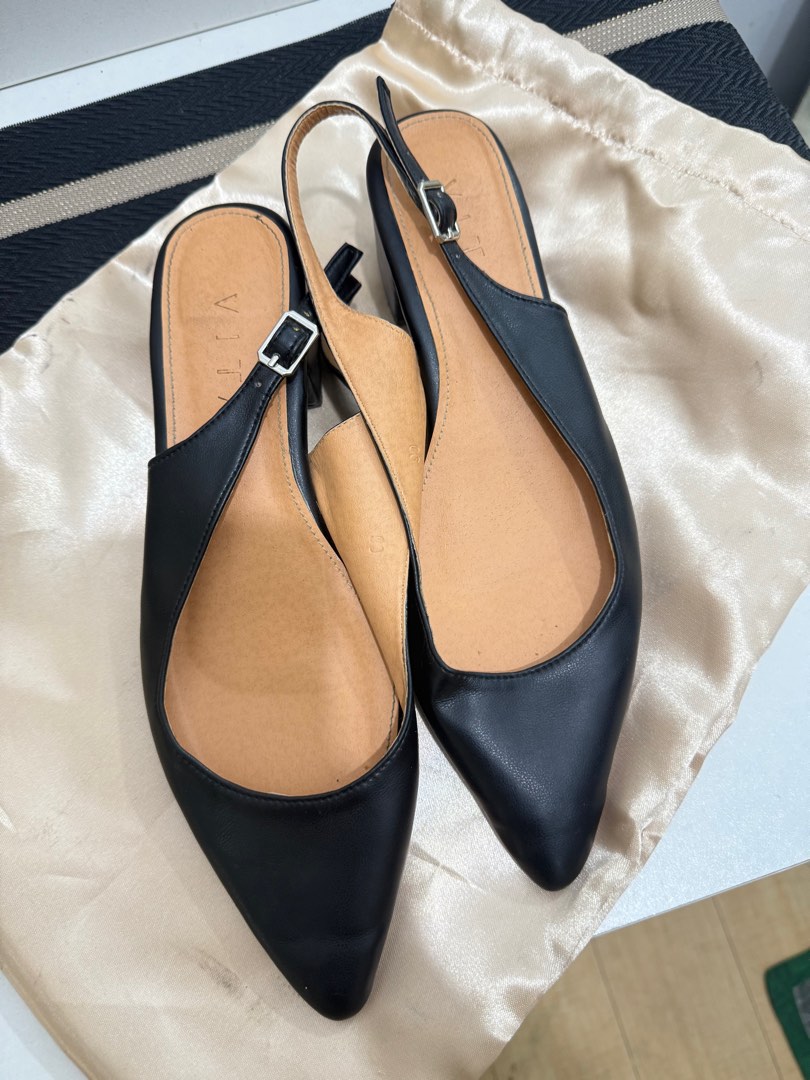 Vita Linya Block heel - Black, Women's Fashion, Footwear, Flats ...