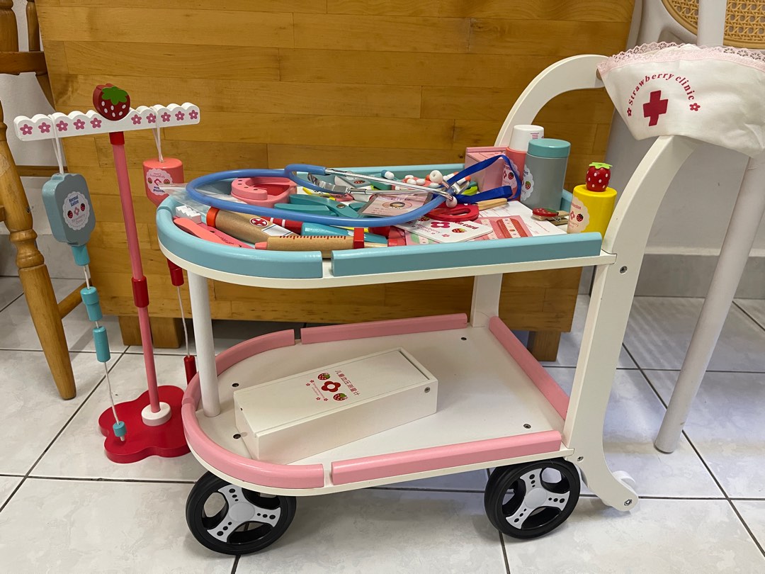 Wooden Doctor Strawberry Clinic Trolley, Hobbies & Toys, Toys & Games ...