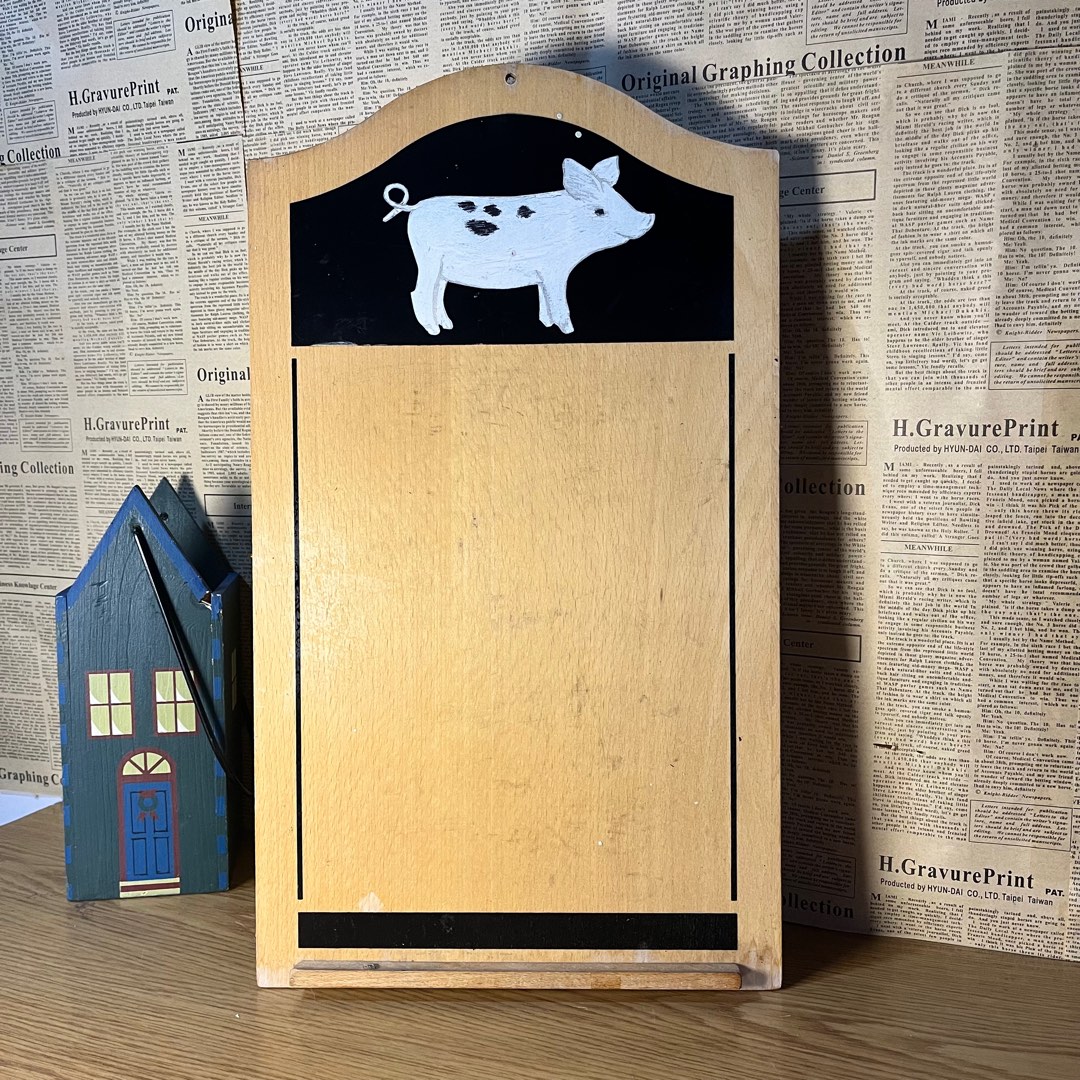 Wooden Kitchen Pig Board - Eraseable Marker, Furniture & Home Living ...