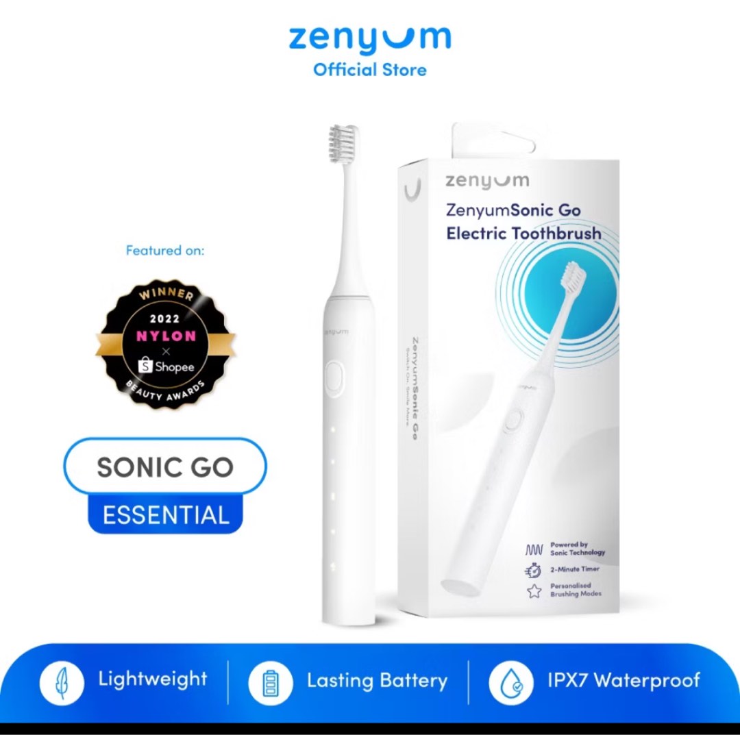 Zenyum Sonic Go Essential Travel Electric Toothbrush - White (Portable ...