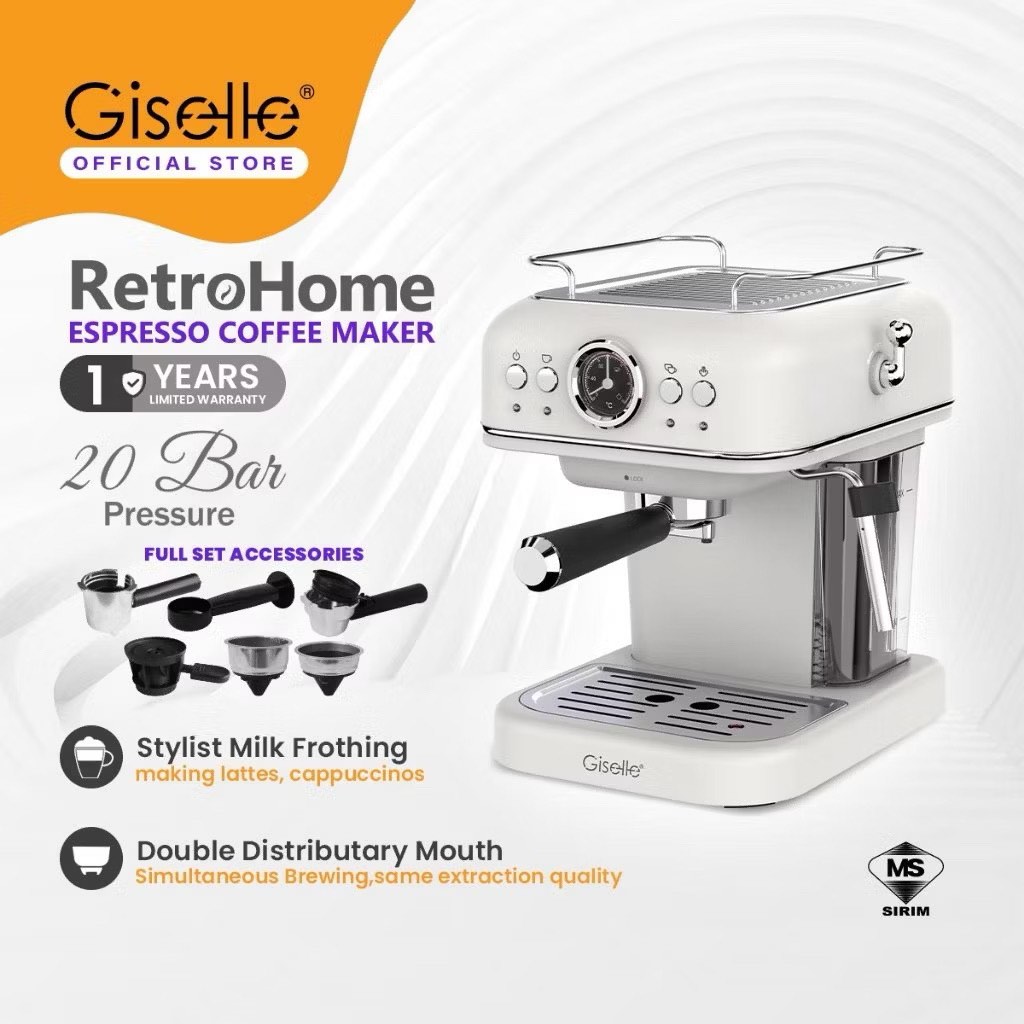 20 Bar Giselle 51mm 1.0L Espresso automatic Coffee Machine, TV & Home ...