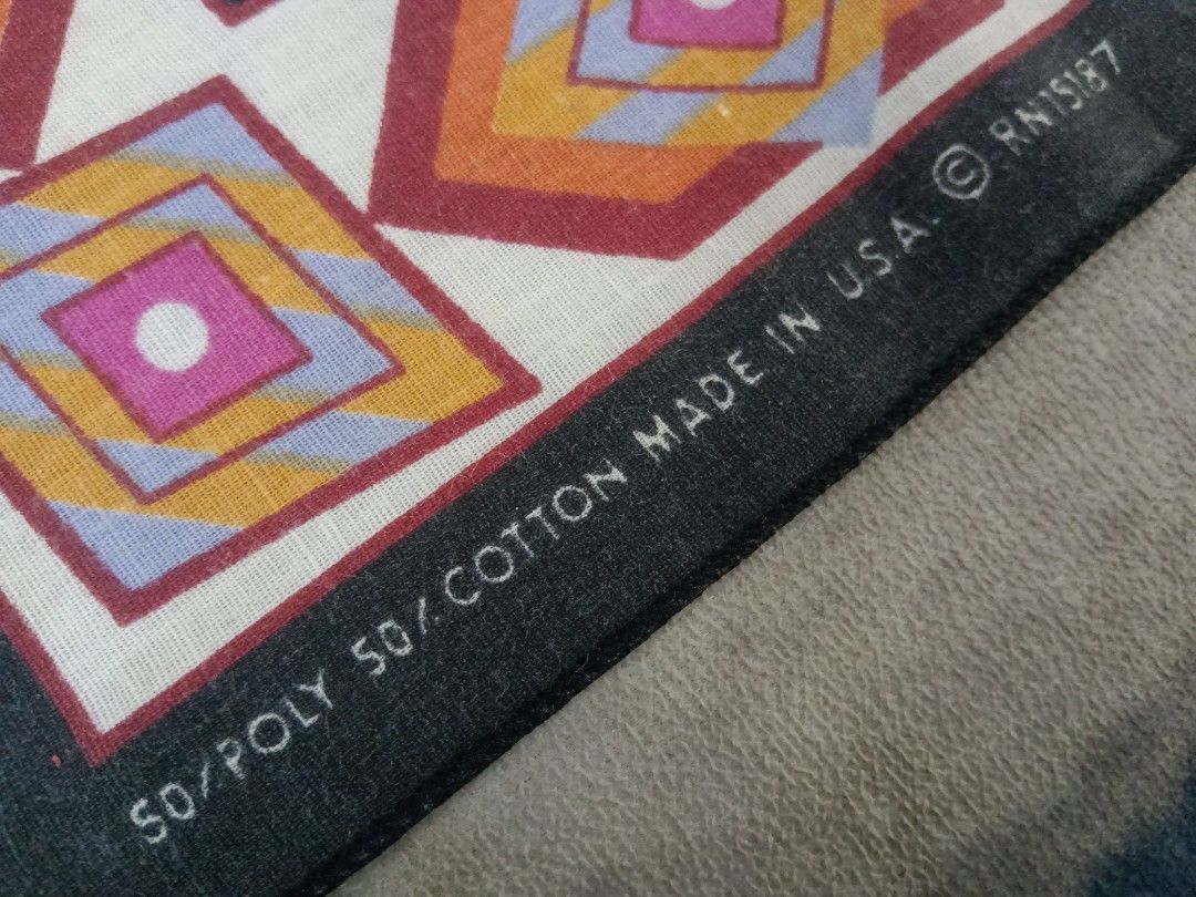 5050 MADE IN USA VINTAGE NATIVE AMERICAN RED INDIAN TRIBAL BANDANA ...