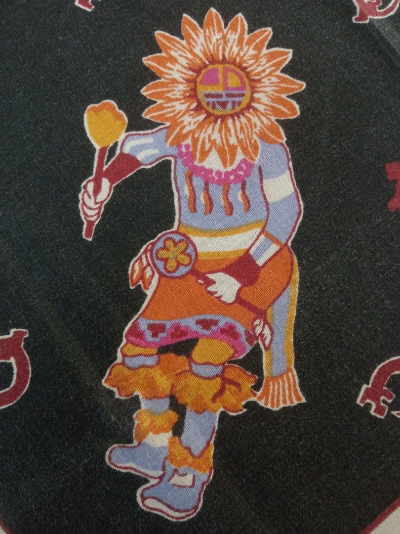 5050 MADE IN USA VINTAGE NATIVE AMERICAN RED INDIAN TRIBAL BANDANA ...