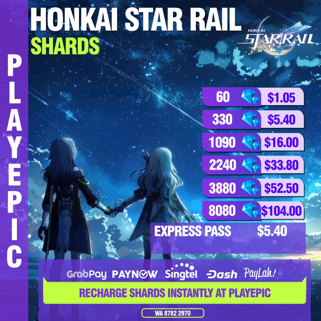 [8080 $104] HONKAI Star Rail Oneiric Shards [Honkai Star Rail topup ...