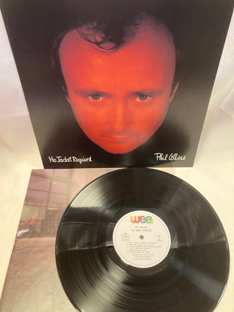 日本版 Phil Collins「No Jacket Required」LP 黑膠唱片, 興趣及遊戲, 音樂、樂器 & 配件, 音樂與媒體 - 黑膠碟 - Carousell