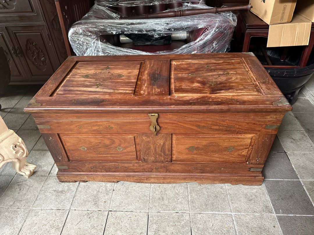 Antique large trunk Wood, Furniture & Home Living, Furniture, Shelves ...