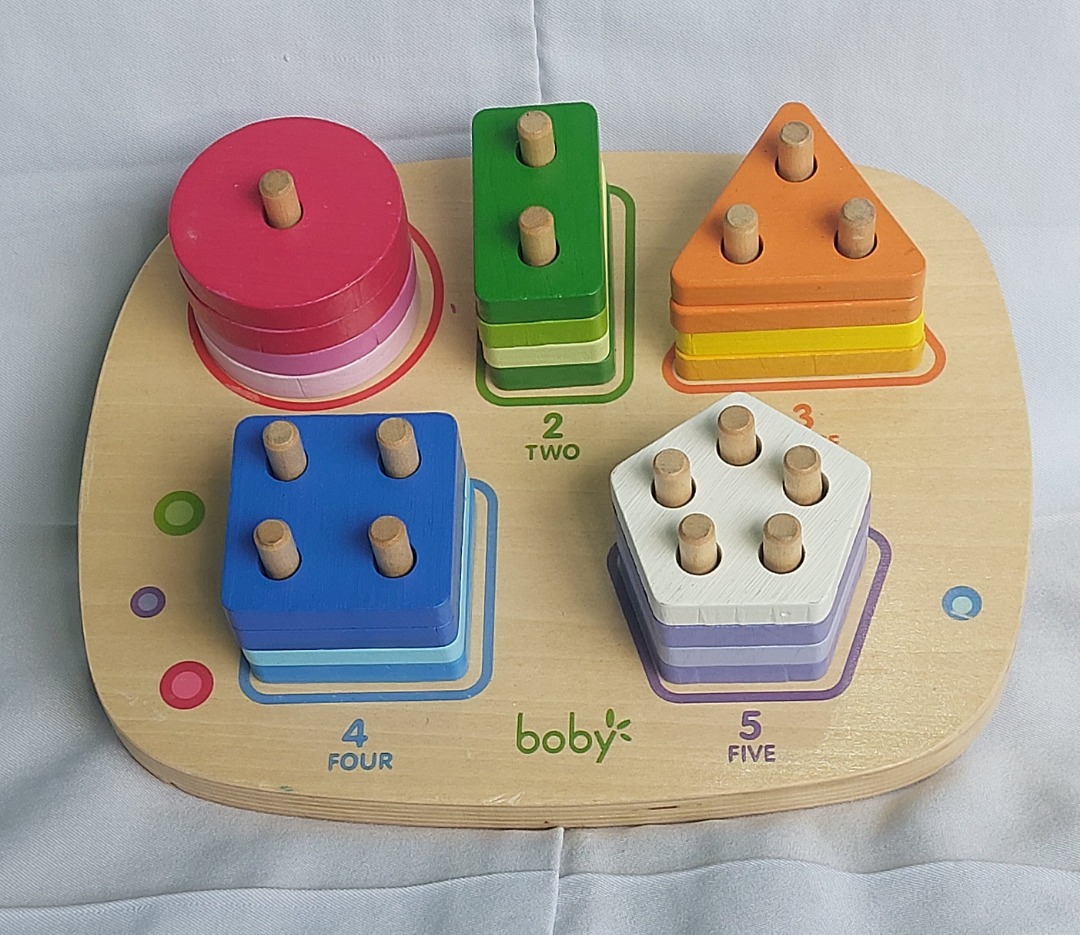 Baby Wooden Fraction Sorter Geometric Shape Wooden Sorter, Hobbies ...