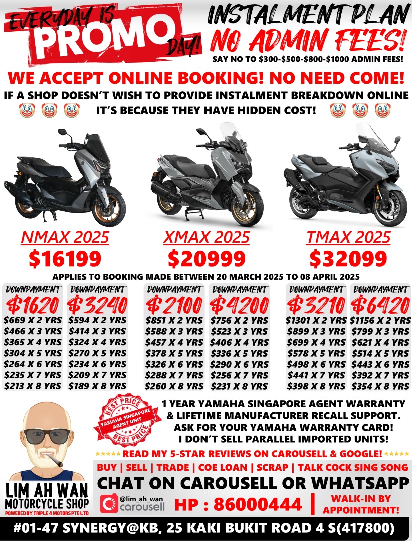BRAND NEW YAMAHA BREAKDOWN NMAX XMAX TMAX 2025 AGENT UNIT, Motorcycles ...