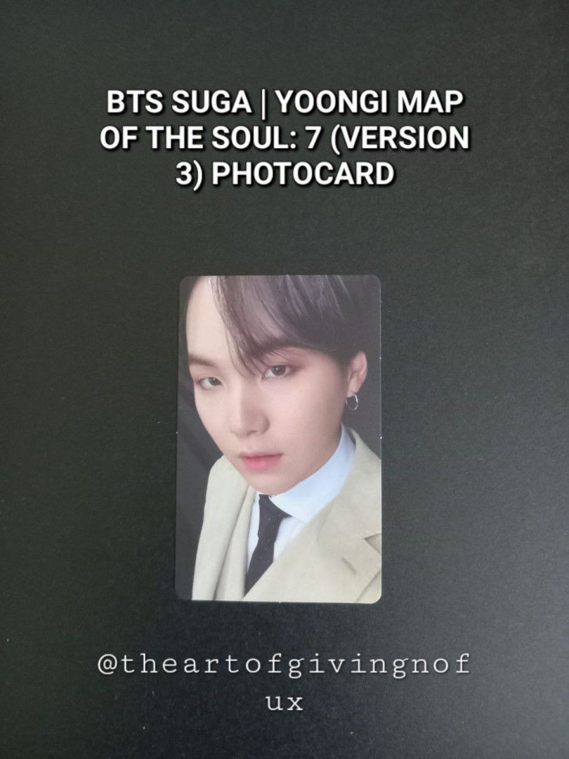 BTS SUGA | MIN YOONGI MAP OF THE SOUL: 7 (VERSION 3) PHOTOCARD, Hobbies & Toys, Collectibles ...