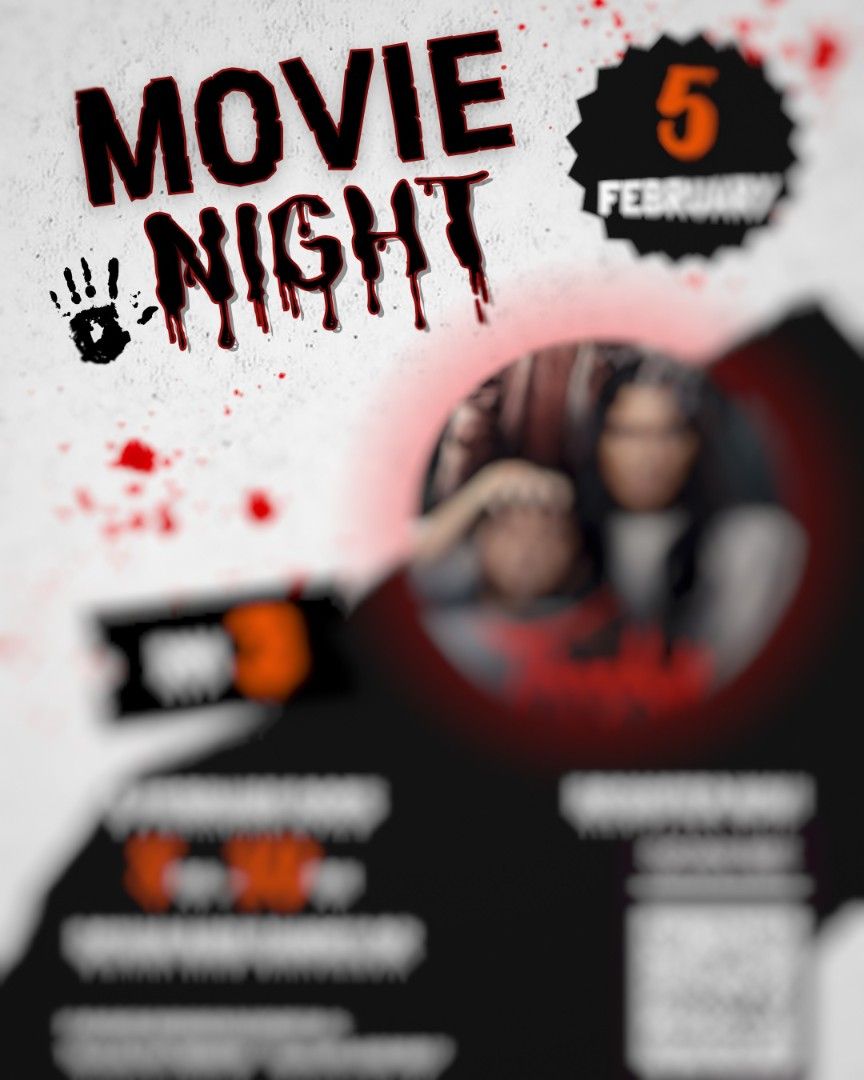 Canva template /Movie night poster, Everything Else, Others on Carousell