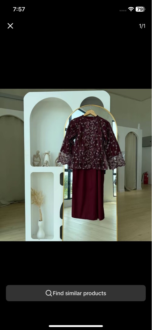 CEO CHOMEL BURGUNDY TINA BAJU KURUNG, Women's Fashion, Dresses & Sets ...