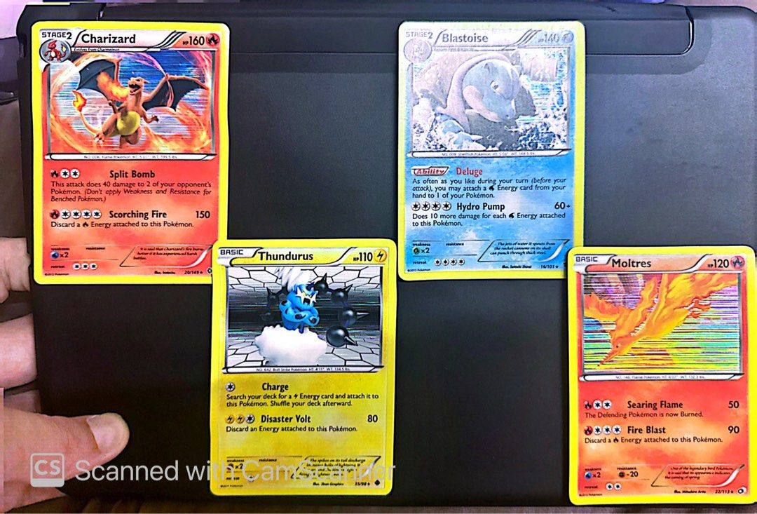 Charizard , Blastoise , Moltres , Thundurus Holo pokemon tcg trading ...