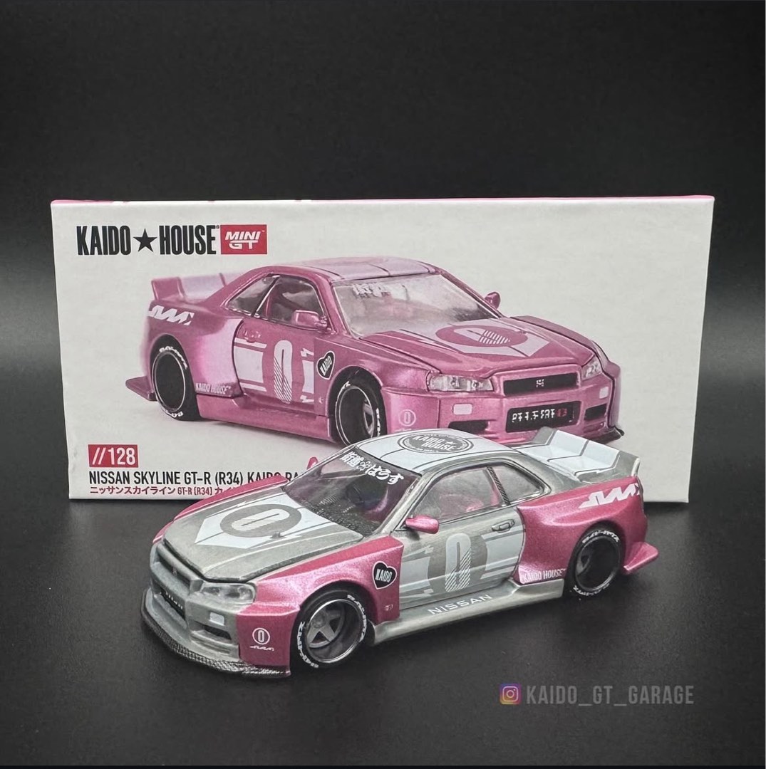 [CHASE] 1/64 Kaido House x Mini GT #128 Pink R34, Hobbies & Toys, Toys ...