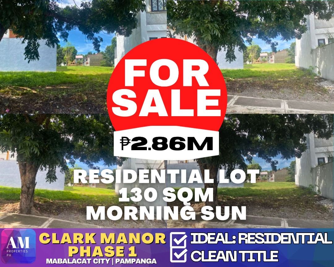 Clark Manor Phase 1 Mabalacat City, Pampanga Residential Lot 130 sqm ...