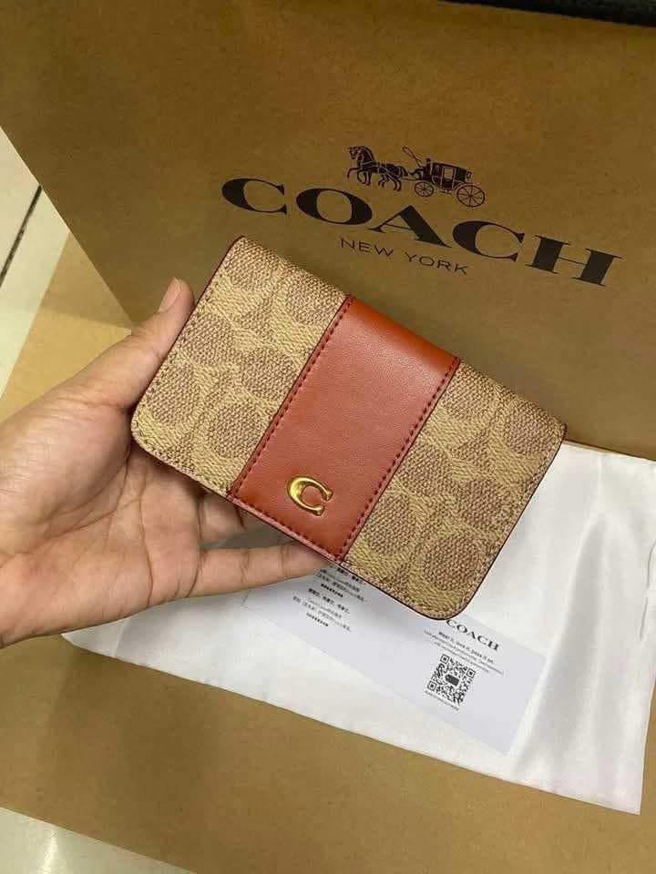 Coach Slim Card Case, Luxury, Bags & Wallets on Carousell