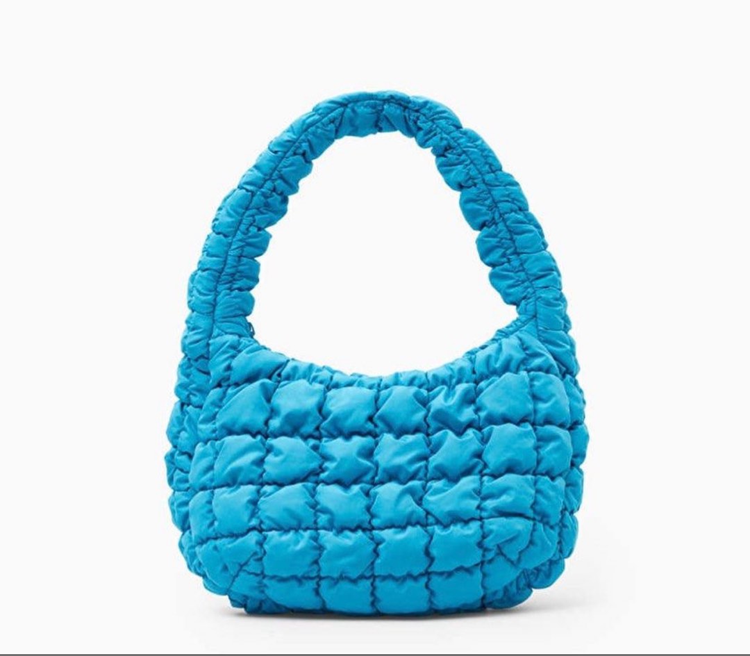 COS Quilted Mini Cloud Bag- Bright Turqoise, Women's Fashion, Bags & Wallets, Shoulder Bags on ...
