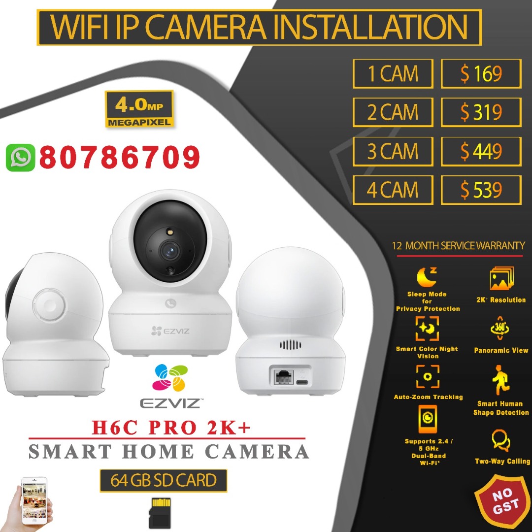 Ezviz- Wifi IP Camera System Installation for Home & Office Packages ...