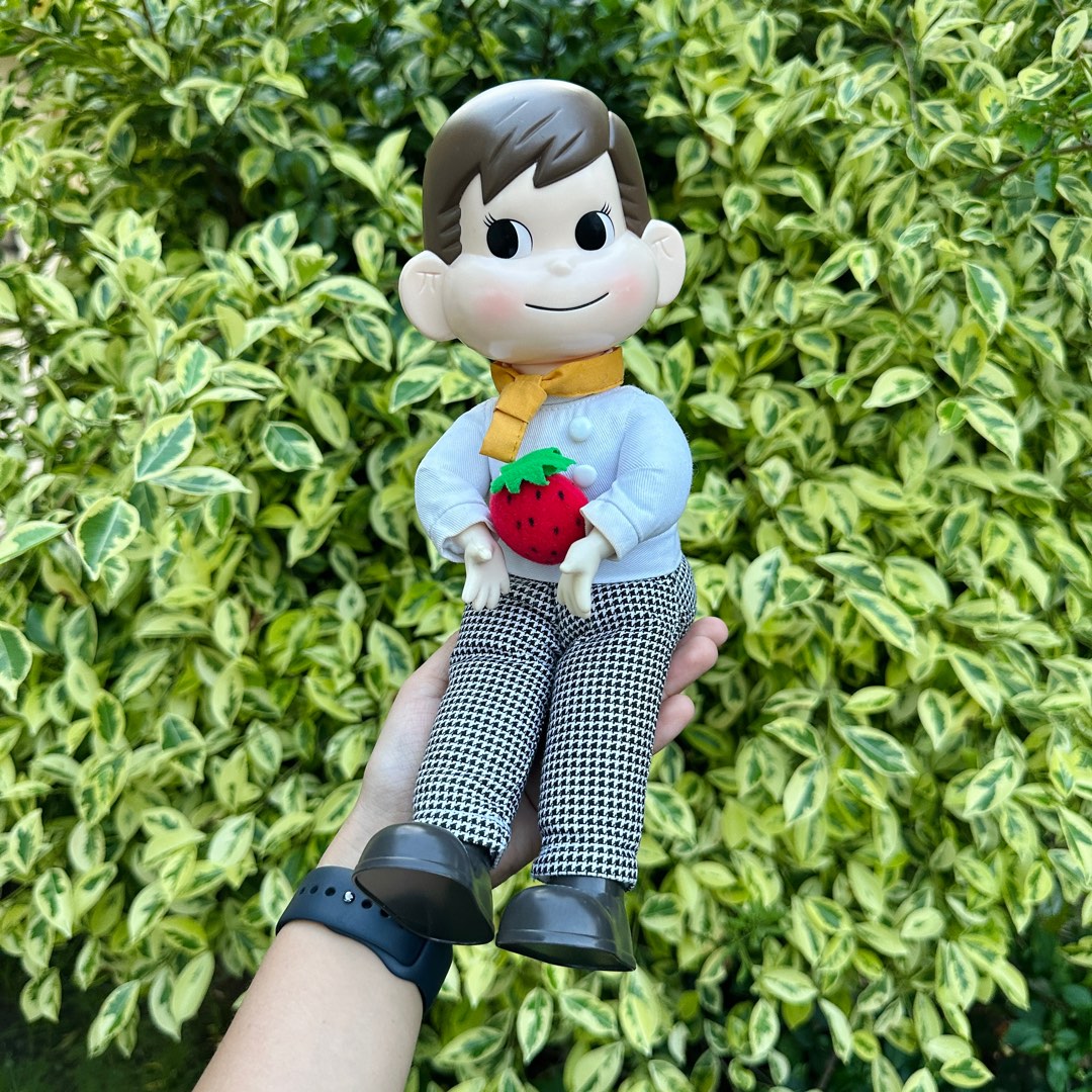 Fujiya Peko Chef Poco-Chan Doll with Strawberry Plush Doll sitting ...
