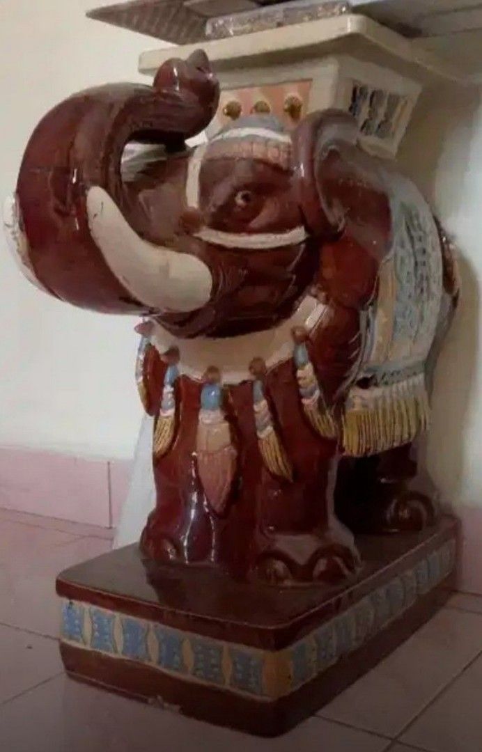 Sepasang GAJAH KERAMIK Vintage & Antik bawa dari Belanda (asli Thailand ...