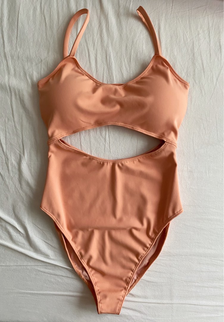 Glo Peek-a-Boo High Cut Maillot in Melon XXS, Women's Fashion, Swimwear ...