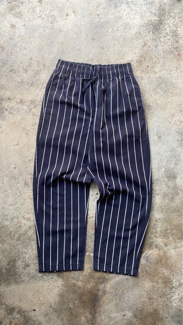 Gu Japan Uniqlo Baggy Loose Chef Ankle Pants, Men's Fashion, Bottoms ...