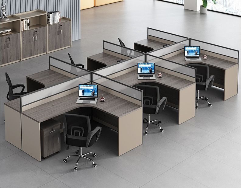 H306 - L Shape Workstation with High Partition, Moveable Pedestal ...