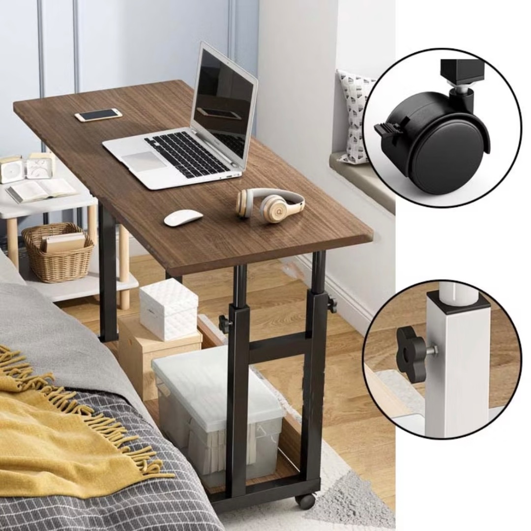 Height Adjustable Bedside Laptop Table | Movable Bedroom Side Computer ...