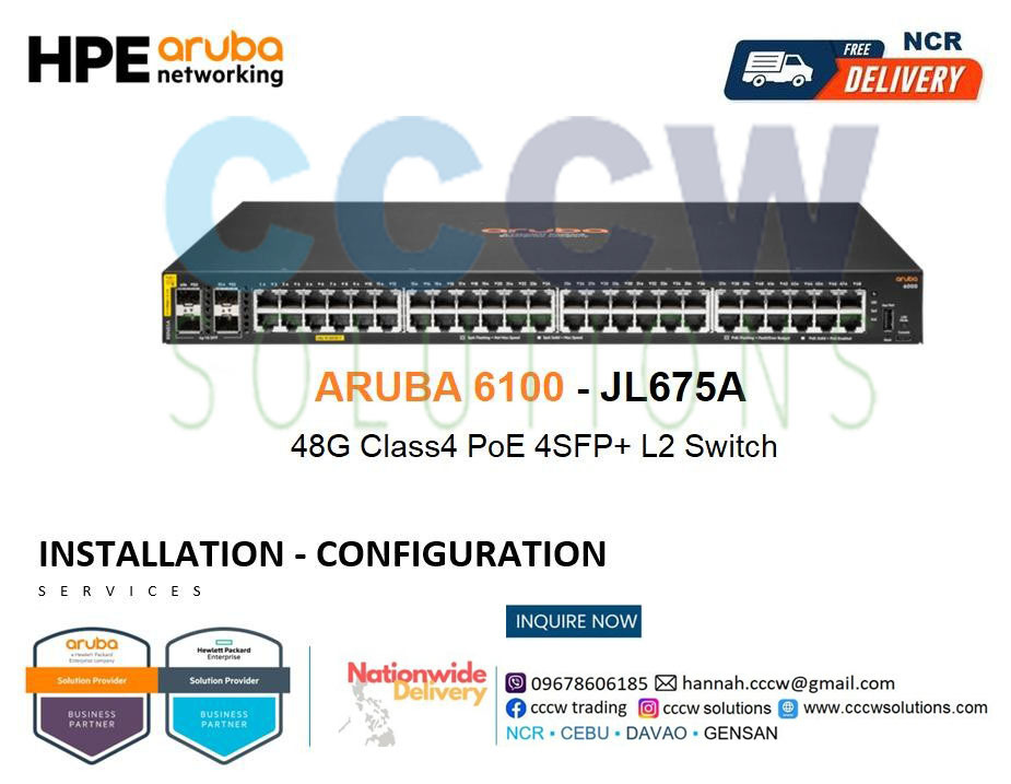 HPE Aruba Networking CX 6100 48G Class4 PoE 4SFP+ 370W Switch ...