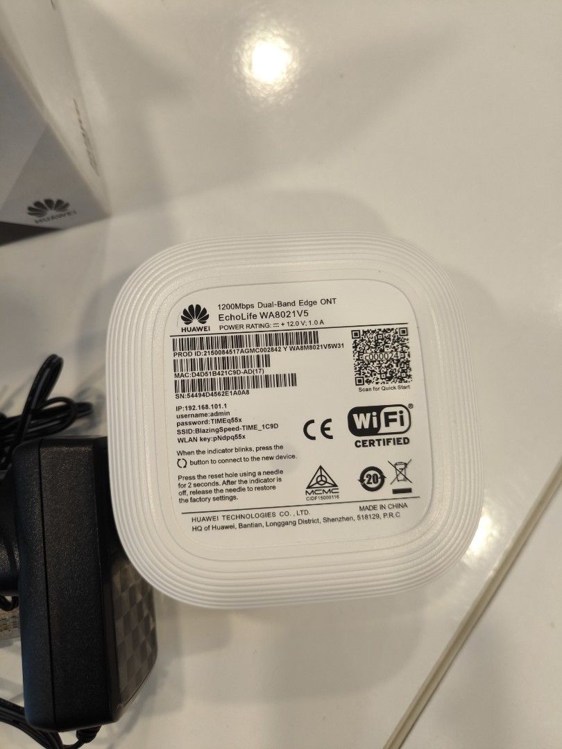 Huawei 1200Mbps Edge ONT EchoLife WA8021V5 Mesh router, Computers ...
