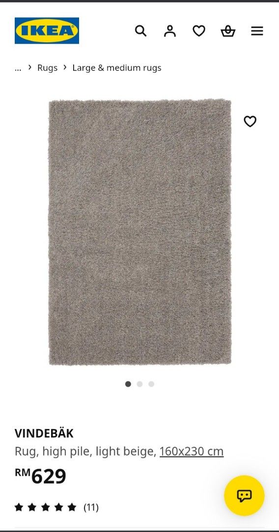 Ikea Vindebak carpet rug (large), Furniture & Home Living, Home Decor ...