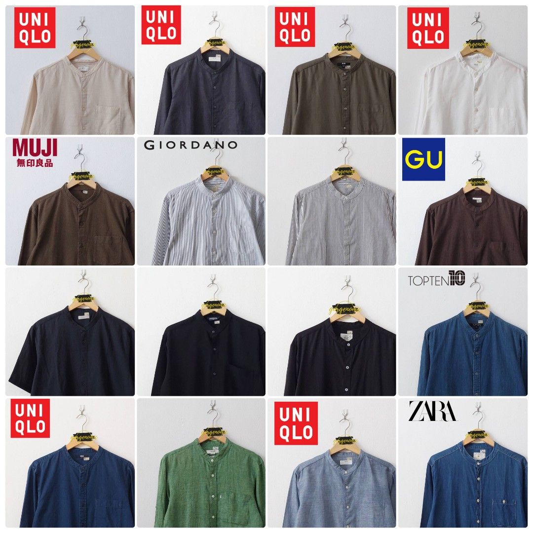 Kemeja Koko Kemko Kerah Shanghai Salur, Polos (Uniqlo, Zara, GU, Giordano, Muji Japan, Topten ...
