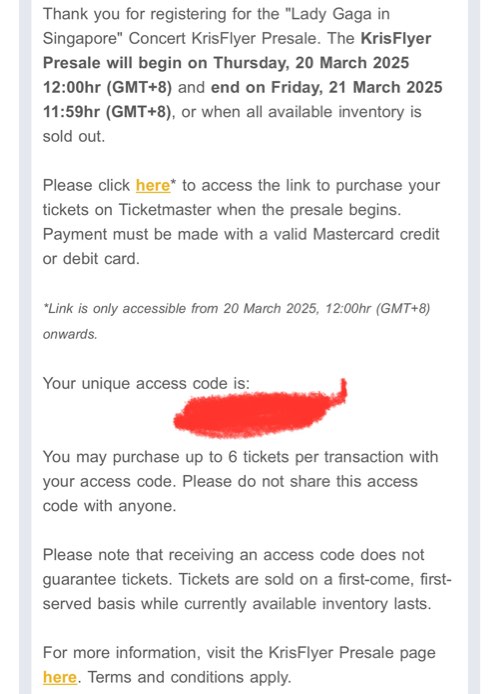 (KrisFlyer Access Code) Lady Gaga in Singapore, Tickets & Vouchers ...