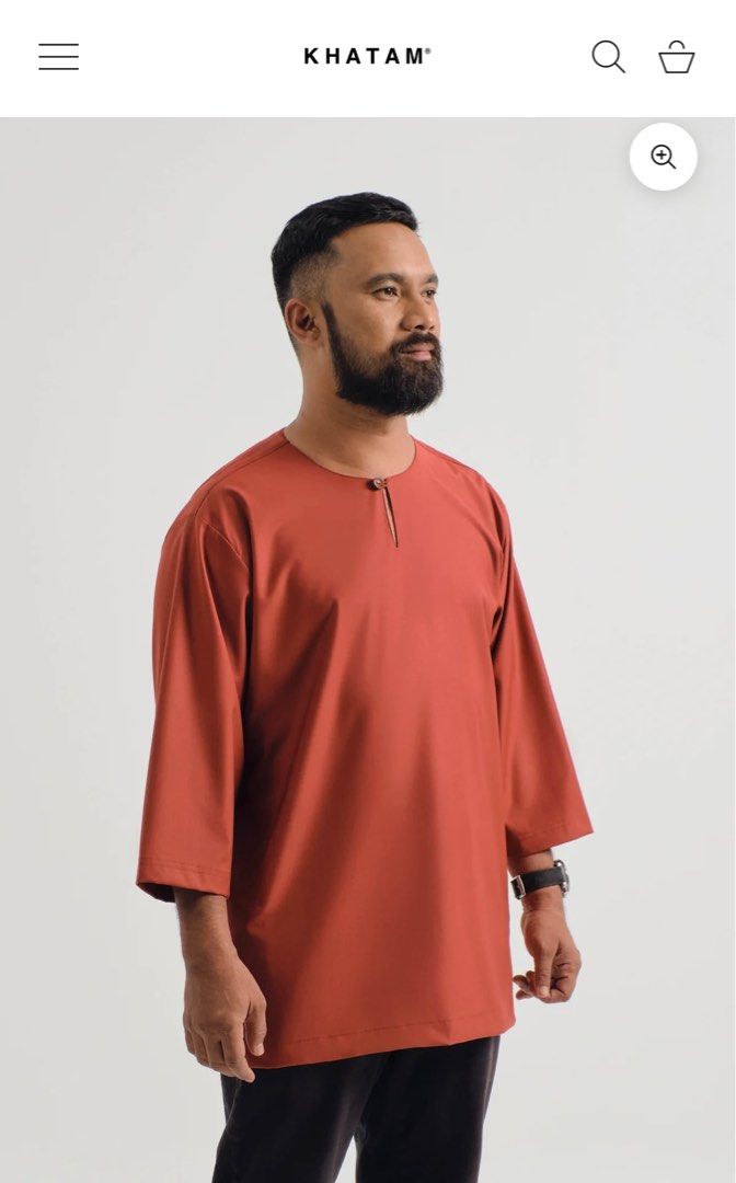 Kurta Khatam Patawali - Brick Red, Men's Fashion, Muslim Wear, Tops on ...
