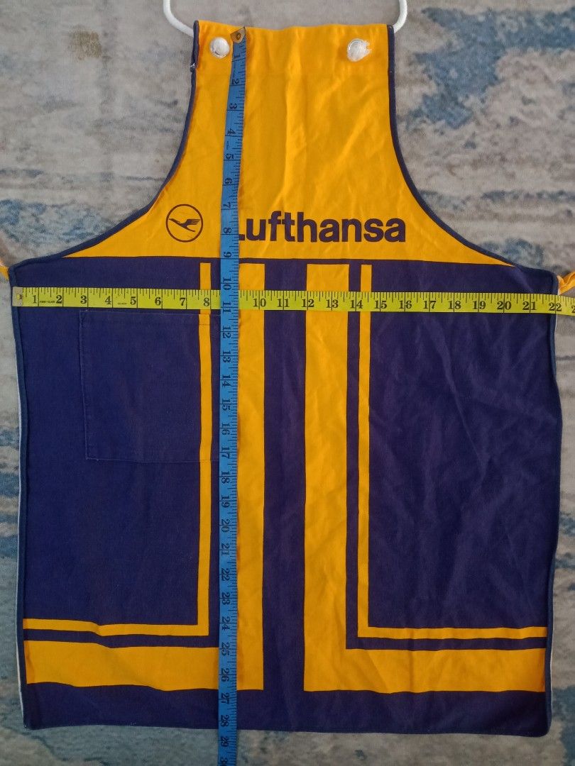 LUFTHANSA AIRLINES KITCHEN APRON CAFE COOKING APPLIANCES WEAR VINTAGE ...