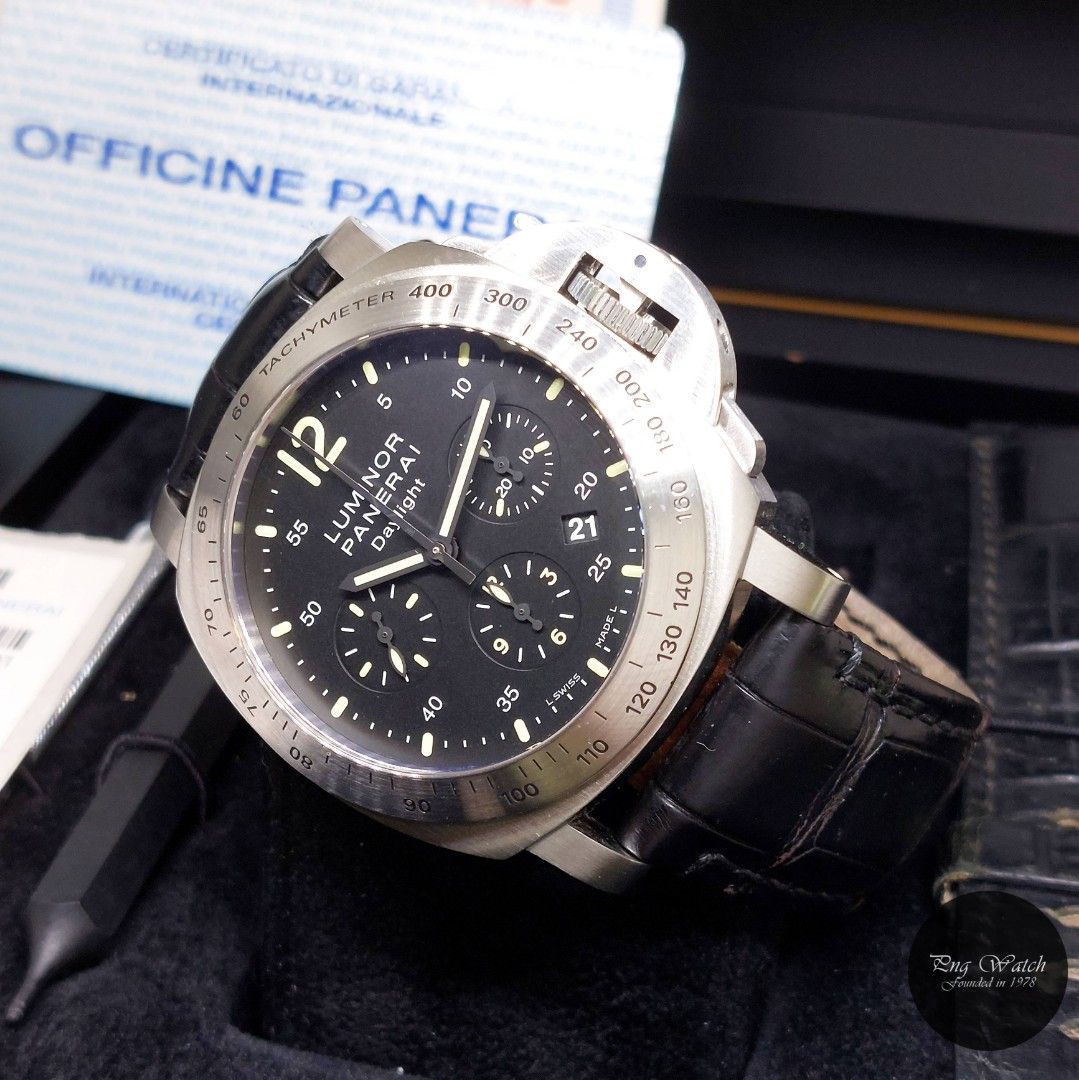 Luminor Panerai 44mm Black Dial Daylight Chronograph PAM250 PAM00250 ...